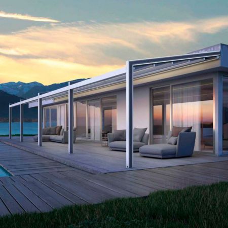Pérgola de techo inclinado GENNIUS VEGA | Pérgola de diseño lineal